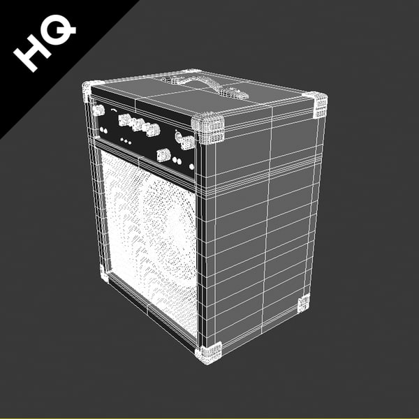 3d model of amplifier guitar