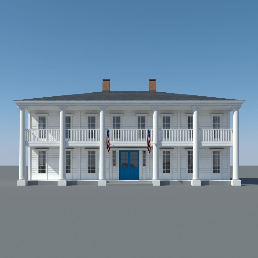3d colonial houses model