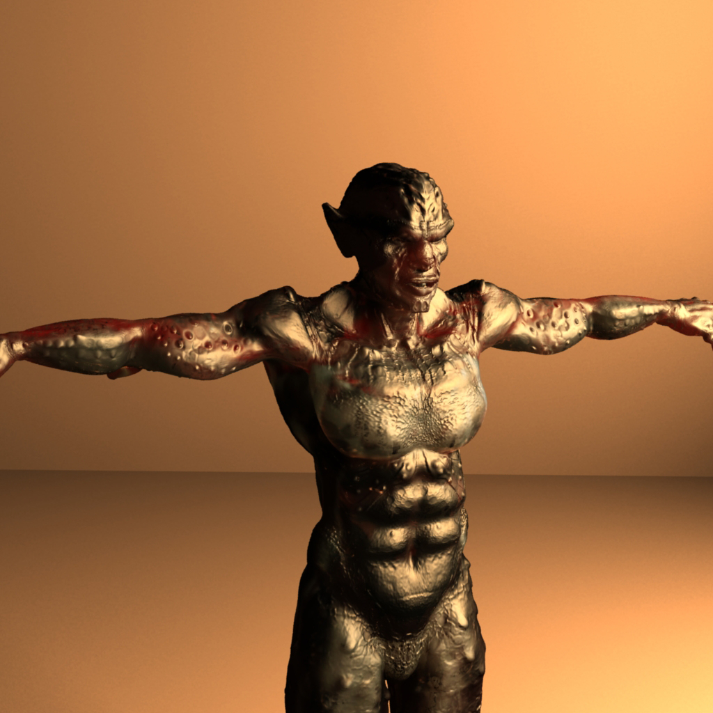 samurai monster creature 3d obj