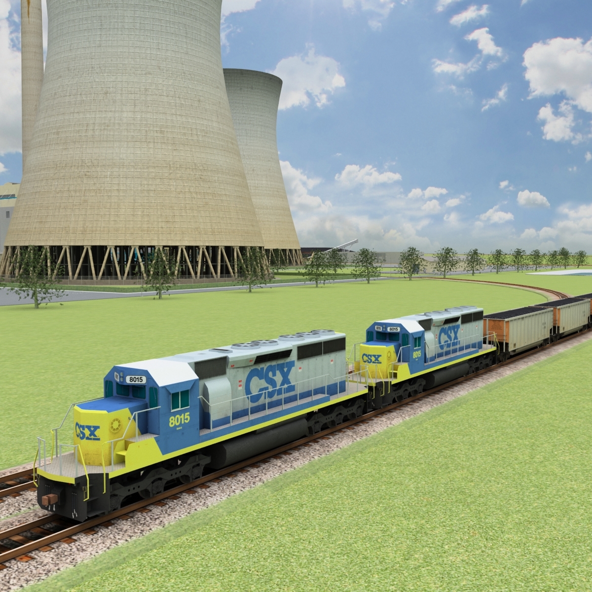 coal power plant 3d model