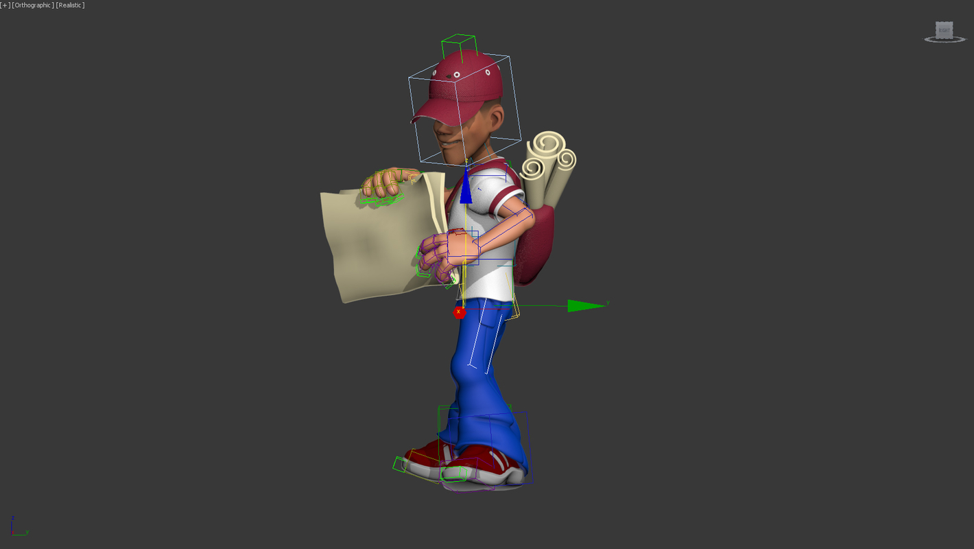 3d paperboy posed character model