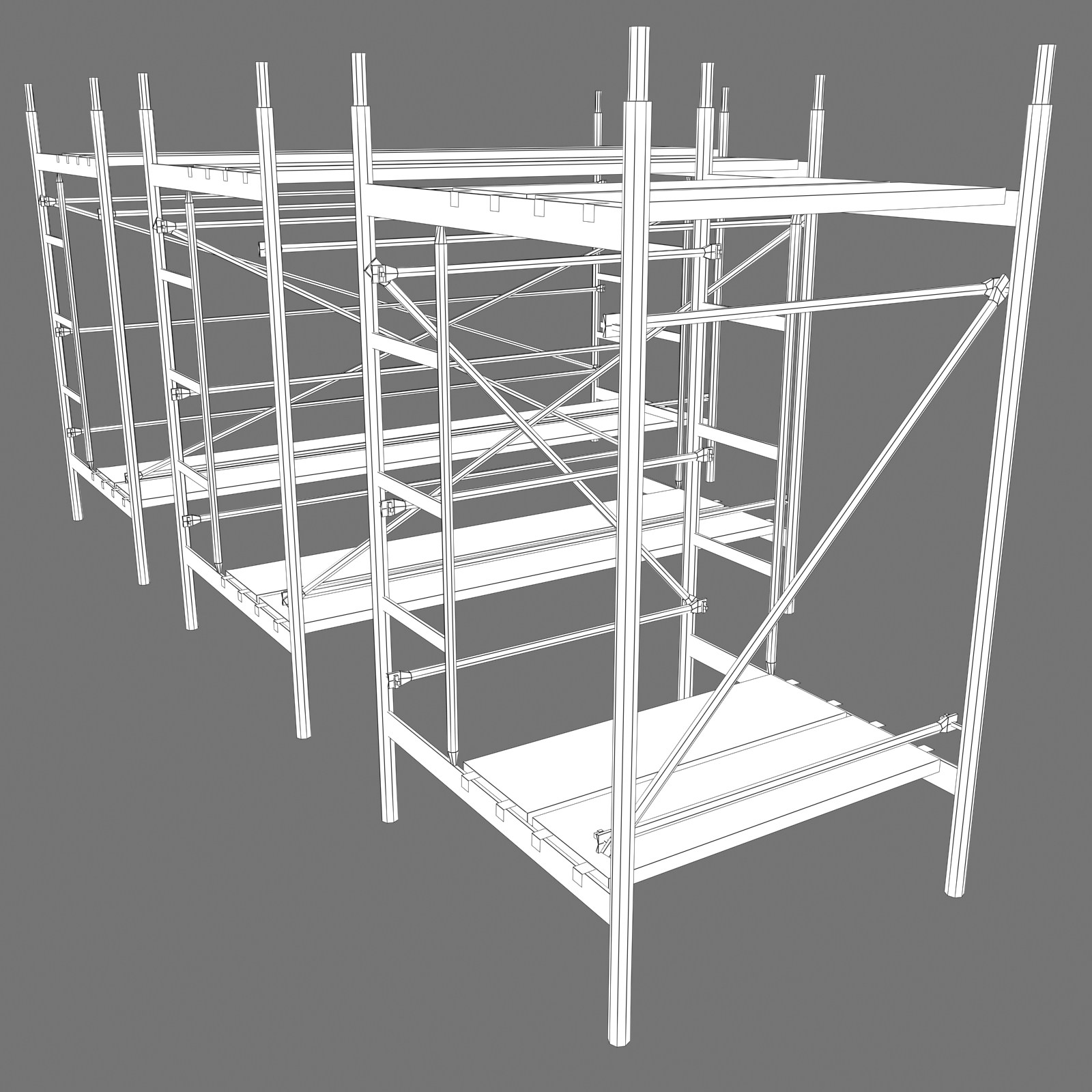 3d model of scaffolding structure