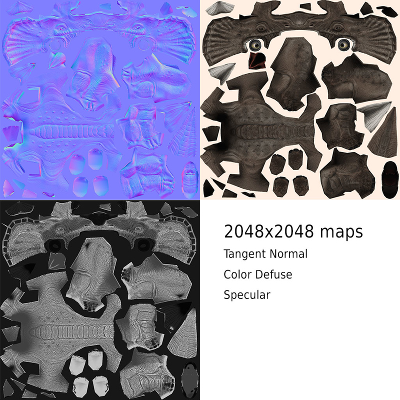 triceratops animation 3d 3ds