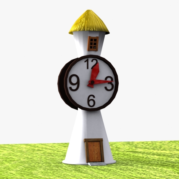 cartoon clock tower 3d model