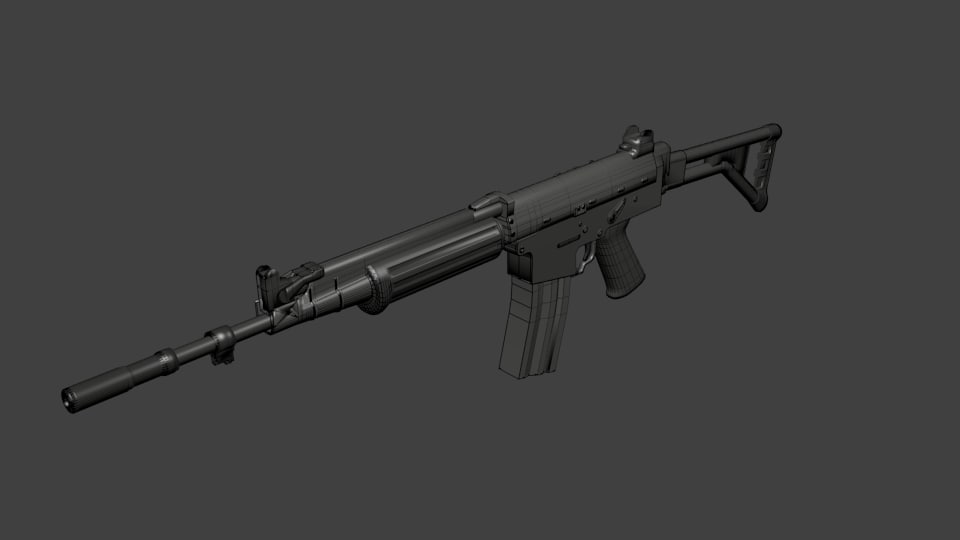 fn fnc assault rifle 3d model