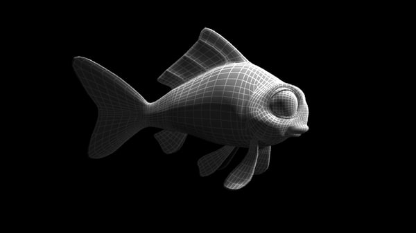 3d cartoon fish dave model