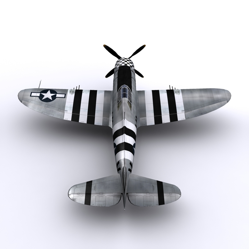 3d p-47 thunderbolt fighter p-47d model
