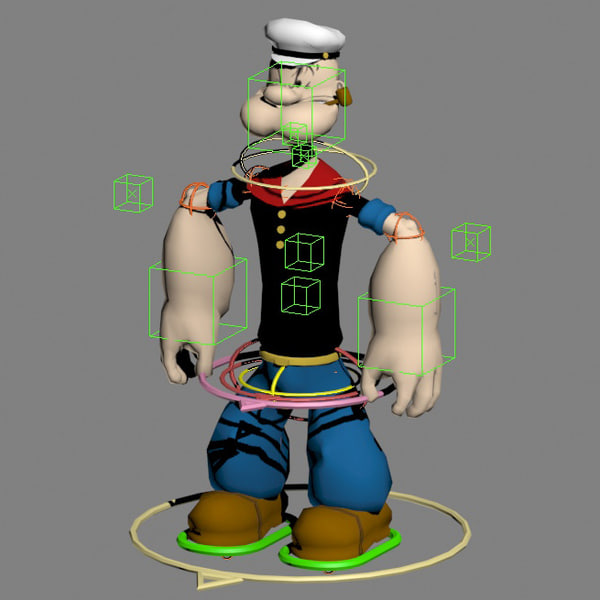 3ds max cartoon character popeye
