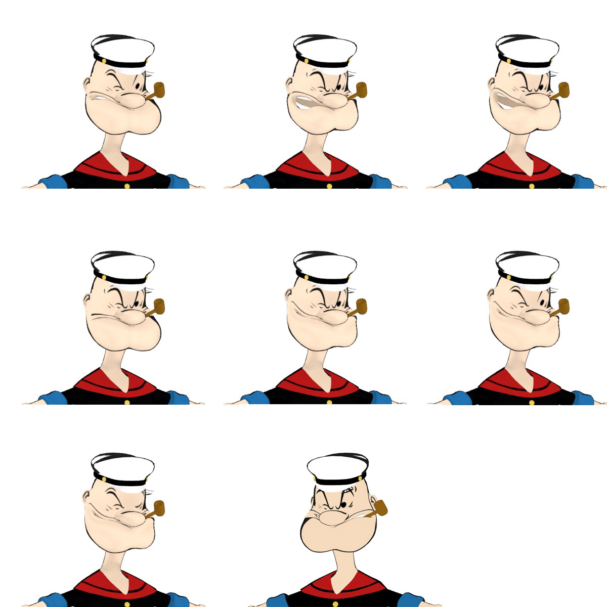 3ds max cartoon character popeye