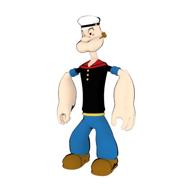 3ds max cartoon character popeye