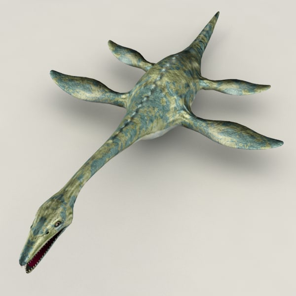 3d plesiosaurus rigged model