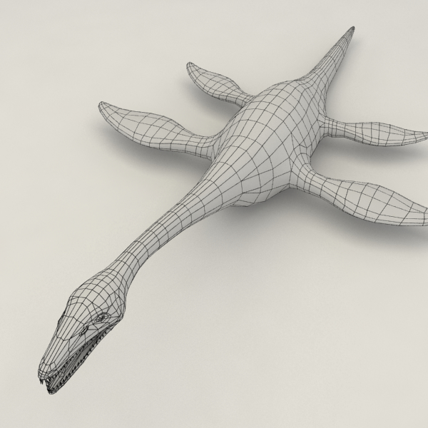 3d plesiosaurus rigged model