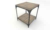 industrial square table 3d model