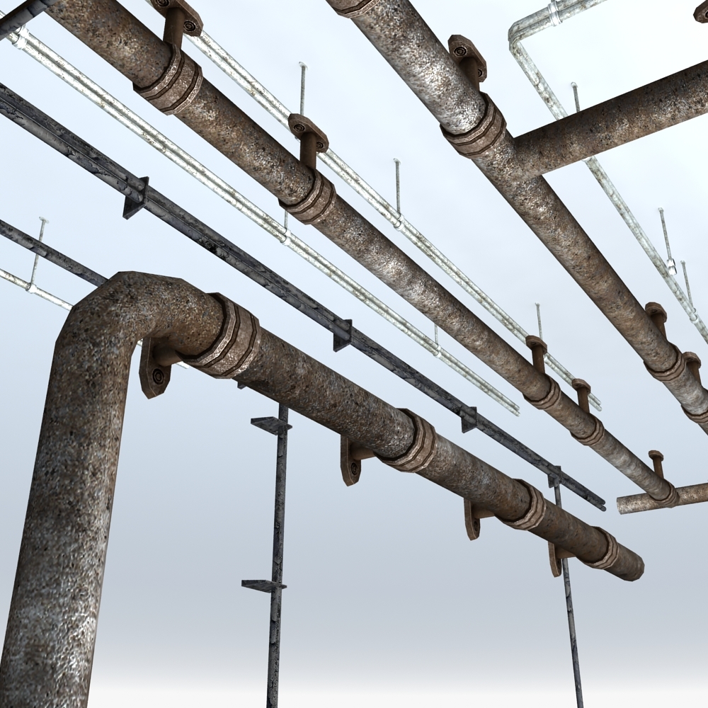 gas sewer pipes 3d model