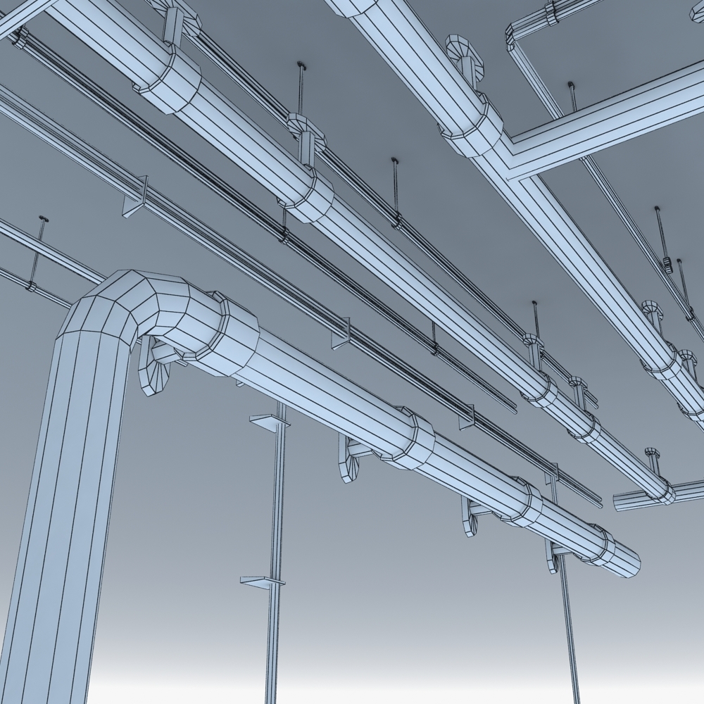 gas sewer pipes 3d model