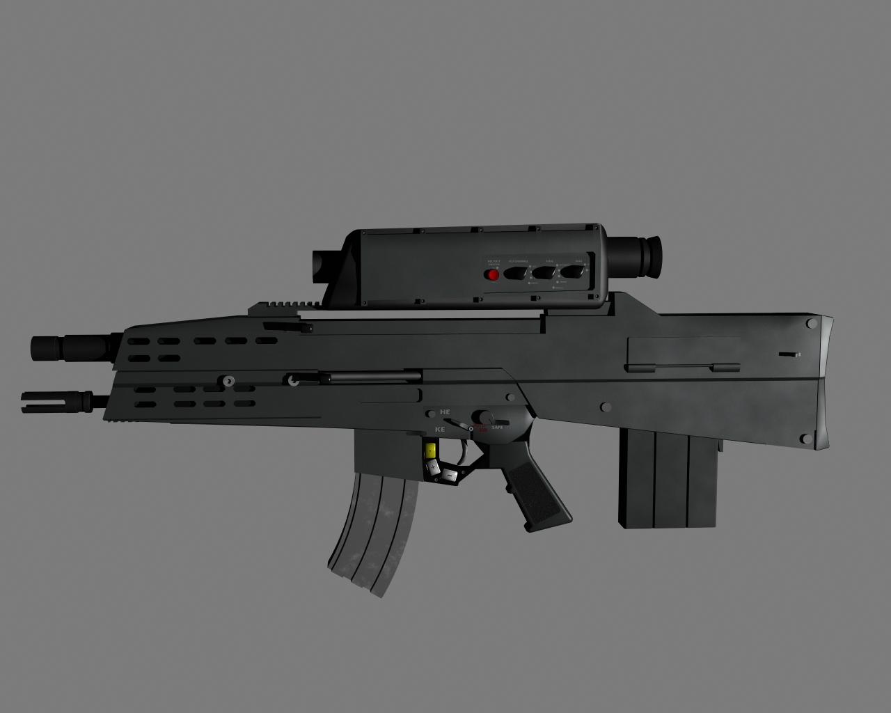 assault rifle prototype 3d model