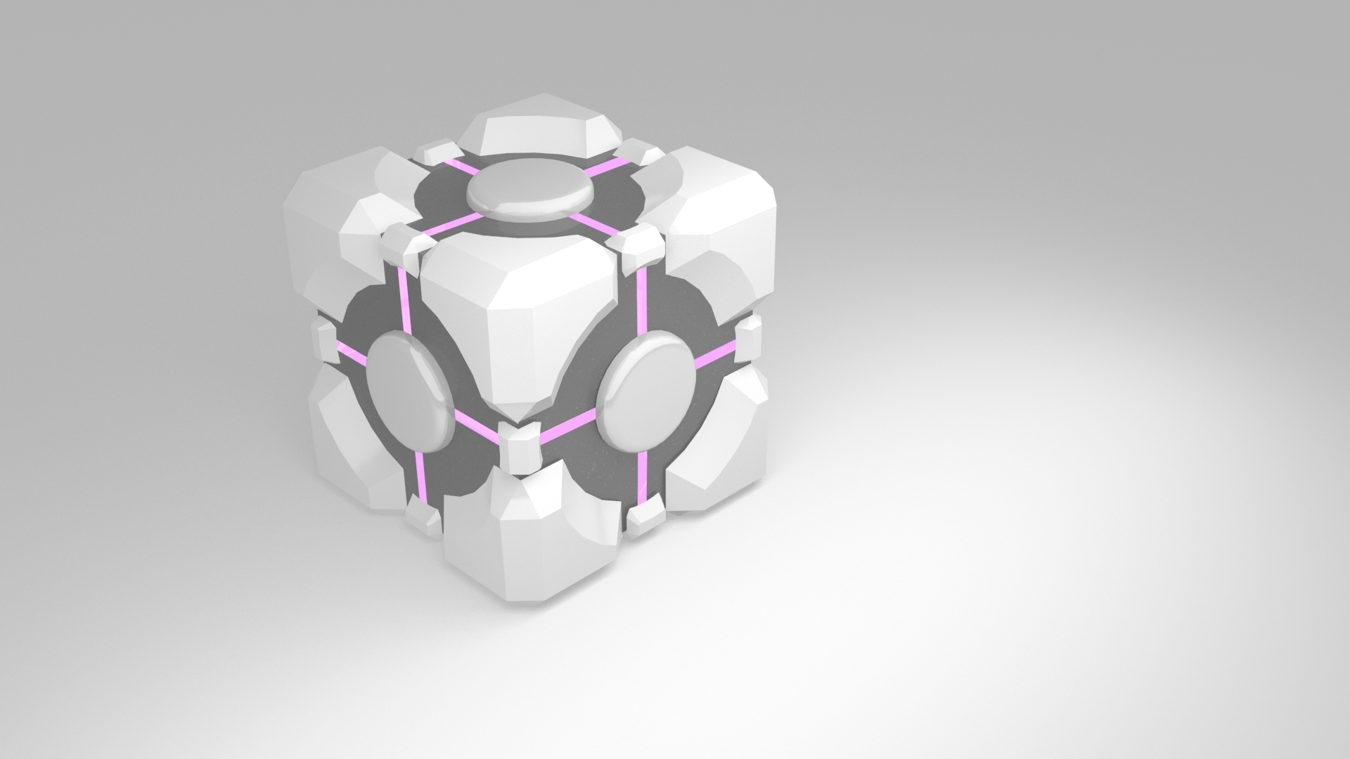 free aperture companion cube 3d model