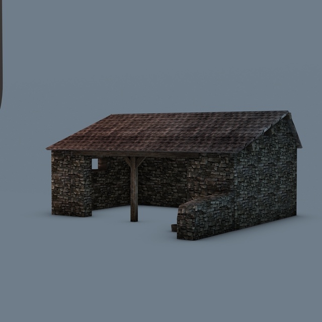 3d model farm stable props