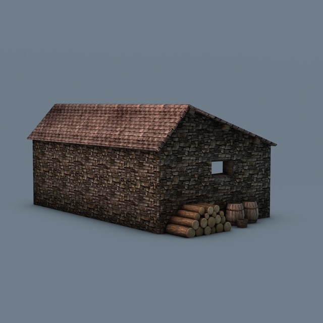 3d model farm stable props