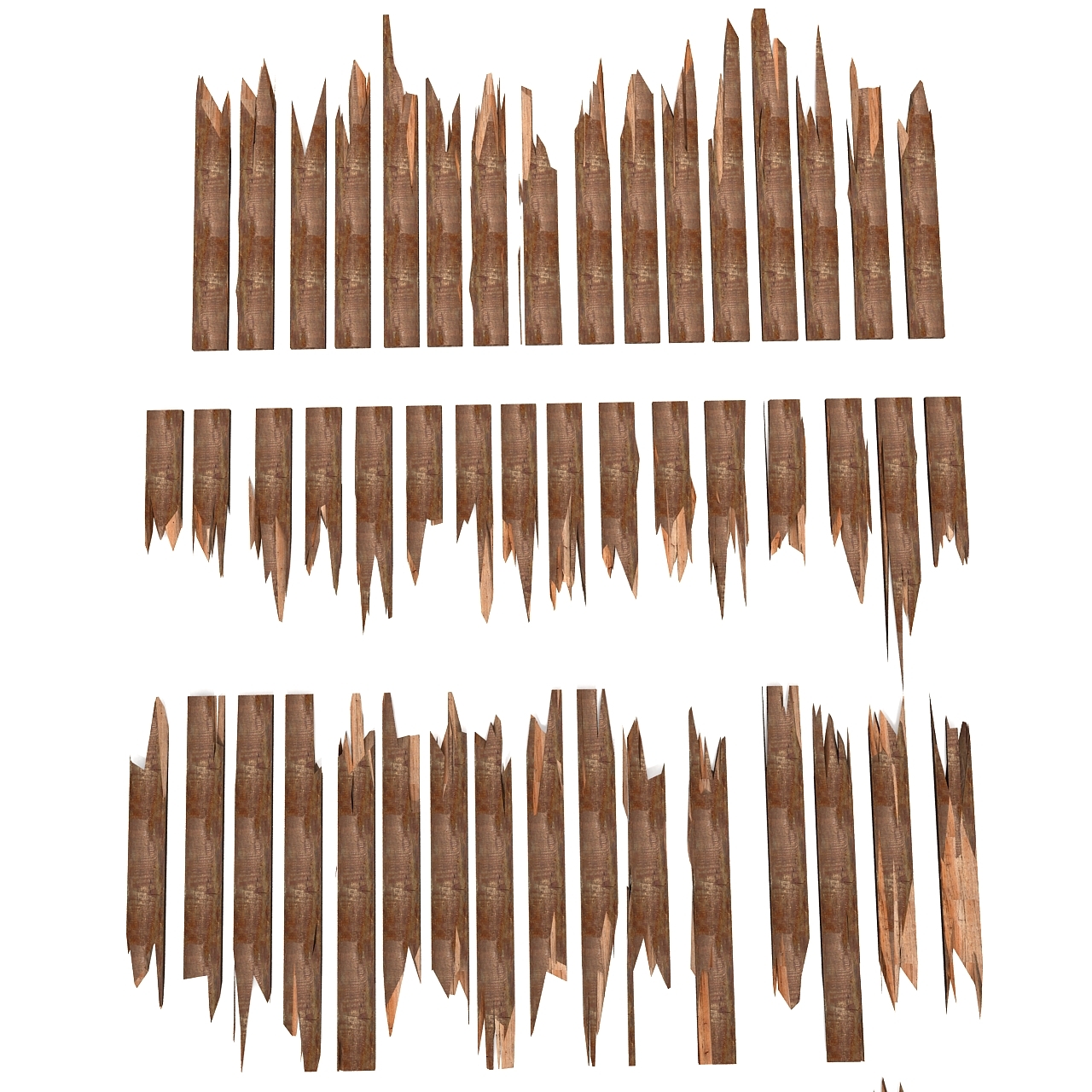 wood damage broke 3d model