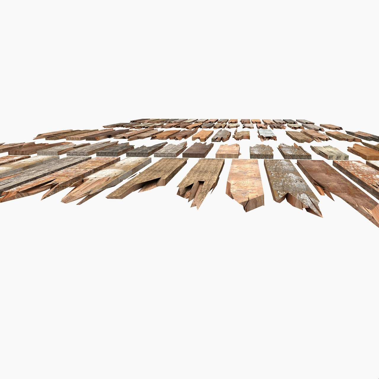 wood damage broke 3d model