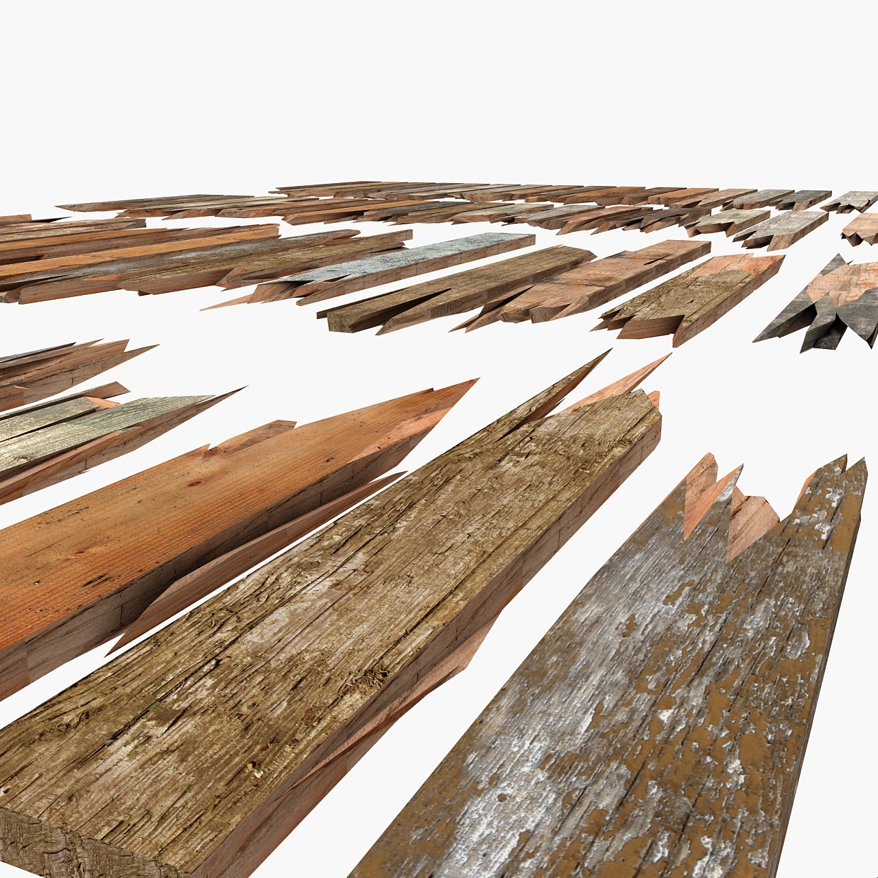 wood damage broke 3d model