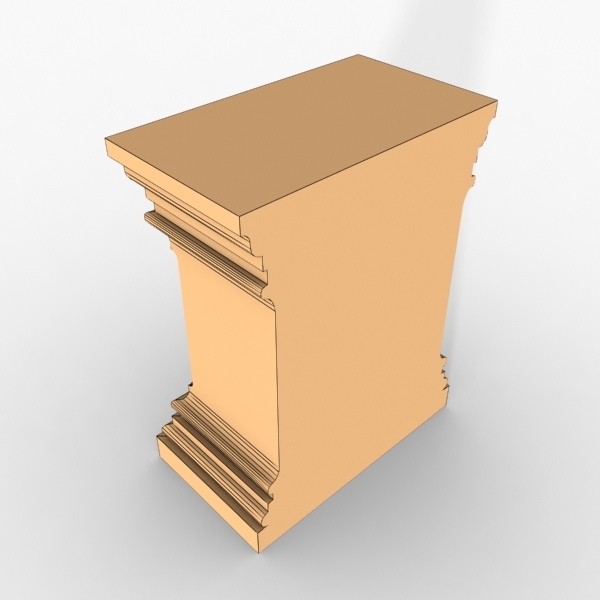 3d model interior plinth block