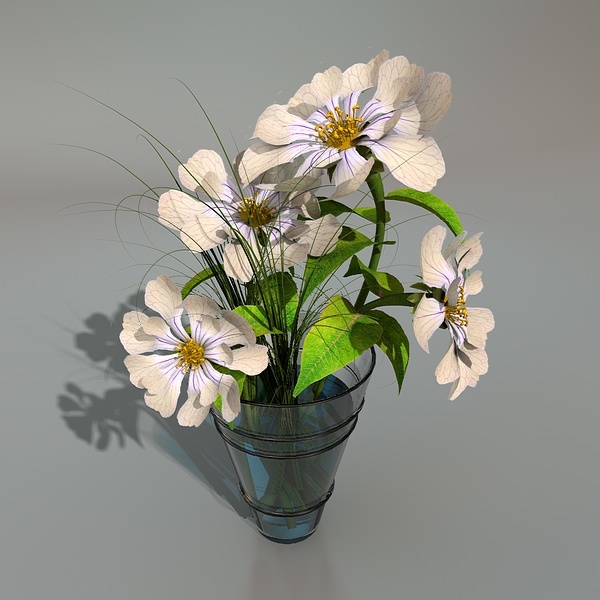 c4d flower vase