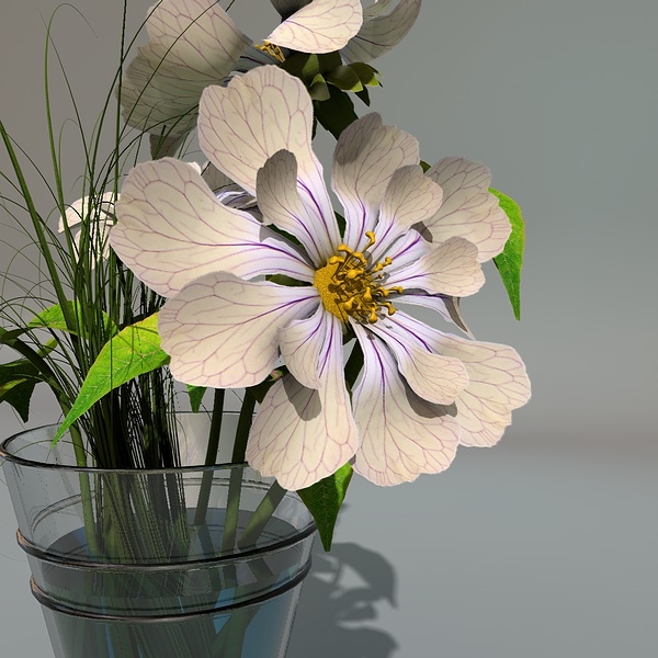 c4d flower vase