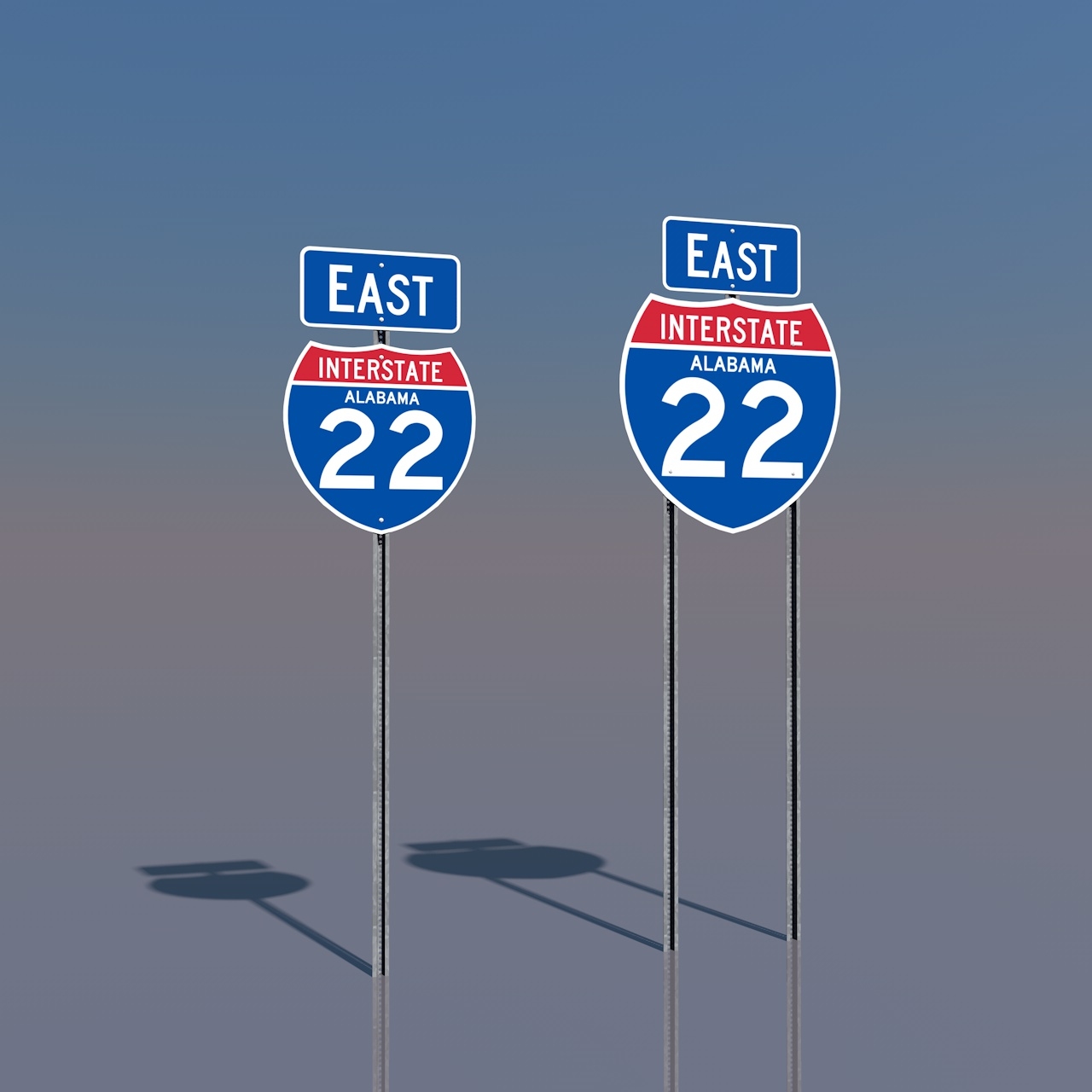 interstate 22 signs alabama 3d c4d