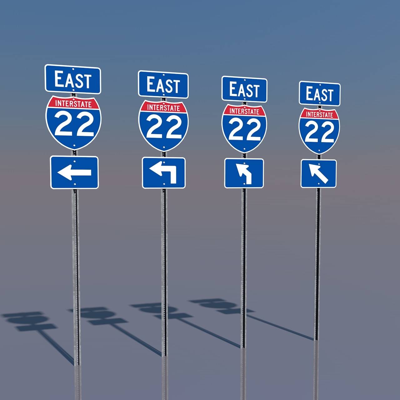 interstate 22 signs alabama 3d c4d