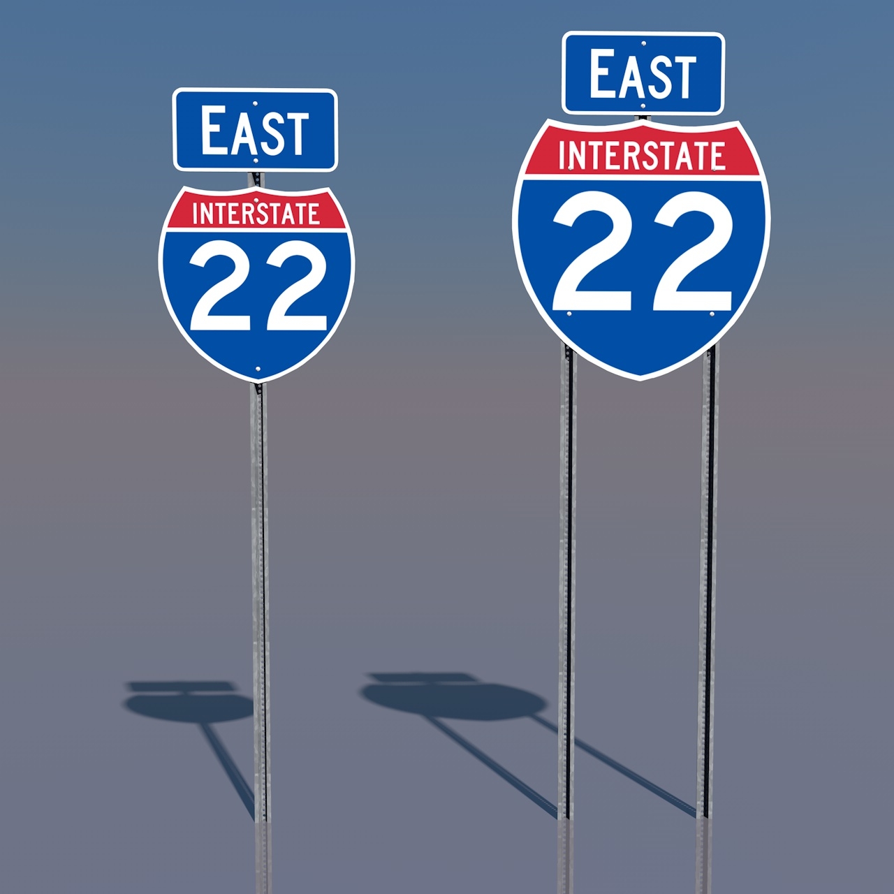 interstate 22 signs alabama 3d c4d