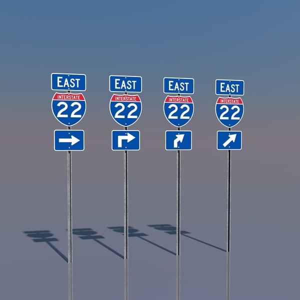 interstate 22 signs alabama 3d c4d