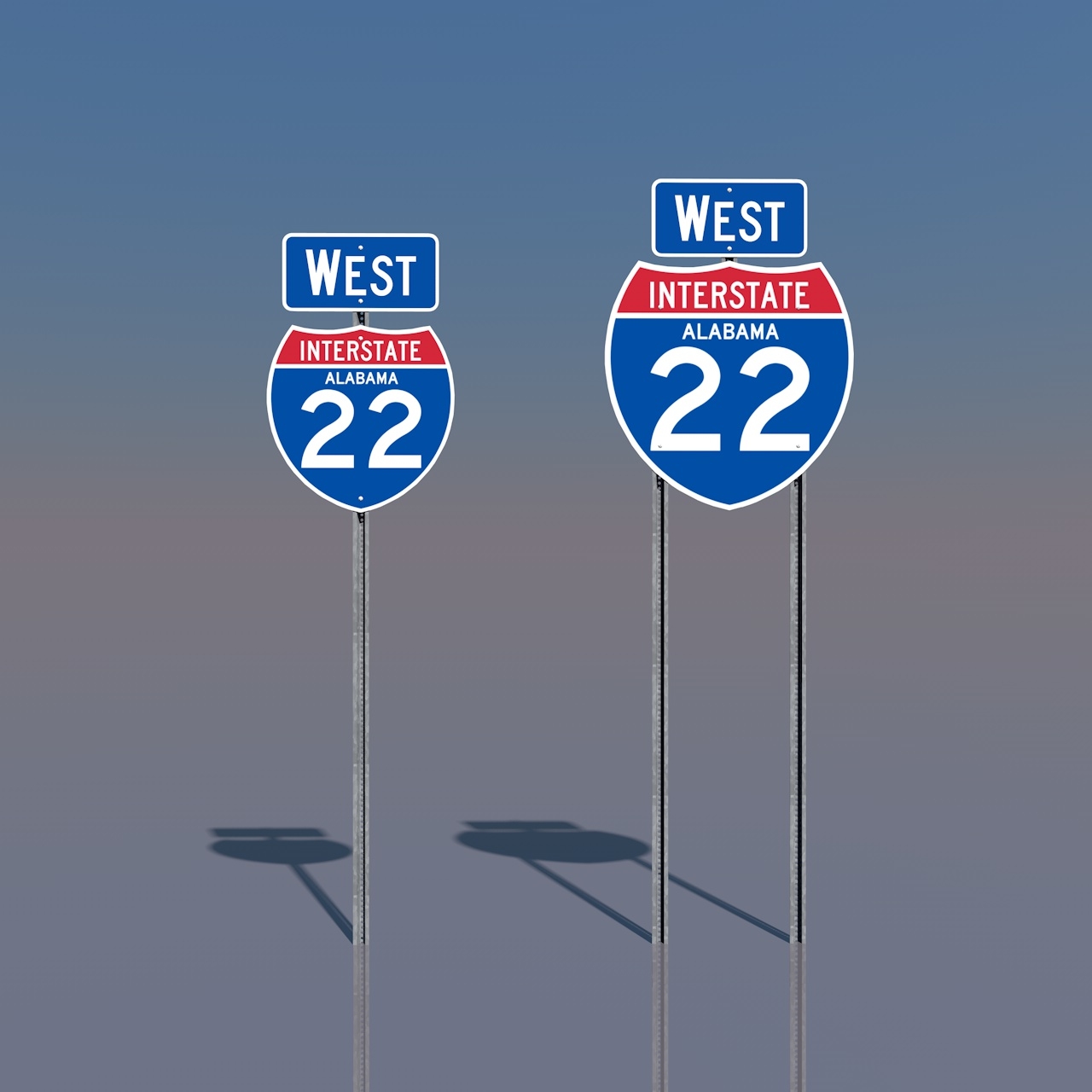 interstate 22 signs alabama 3d c4d