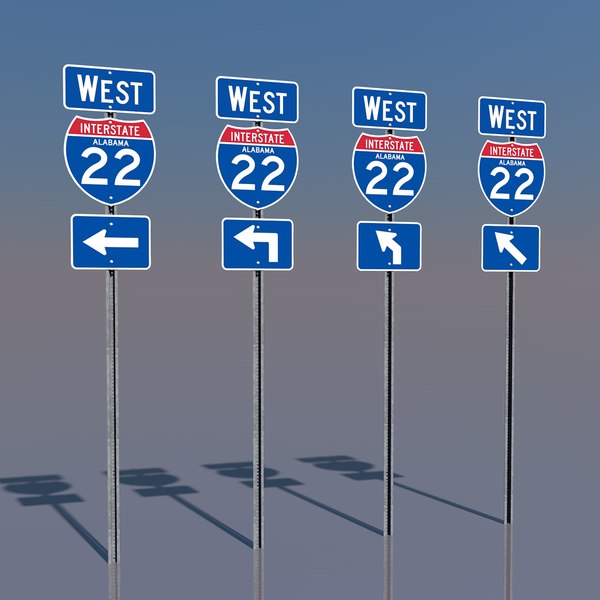 interstate 22 signs alabama 3d c4d