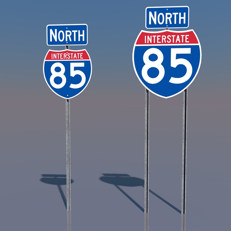 interstate 85 signs 3d c4d