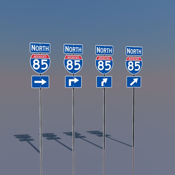 interstate 85 signs 3d c4d