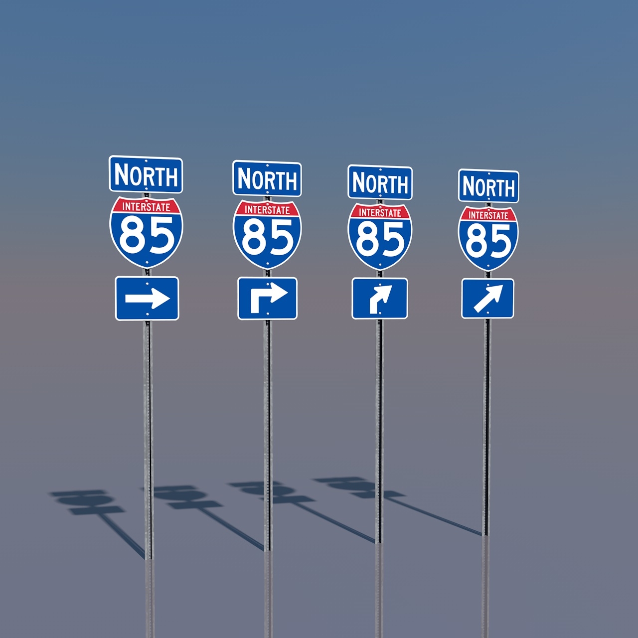 interstate 85 signs 3d c4d