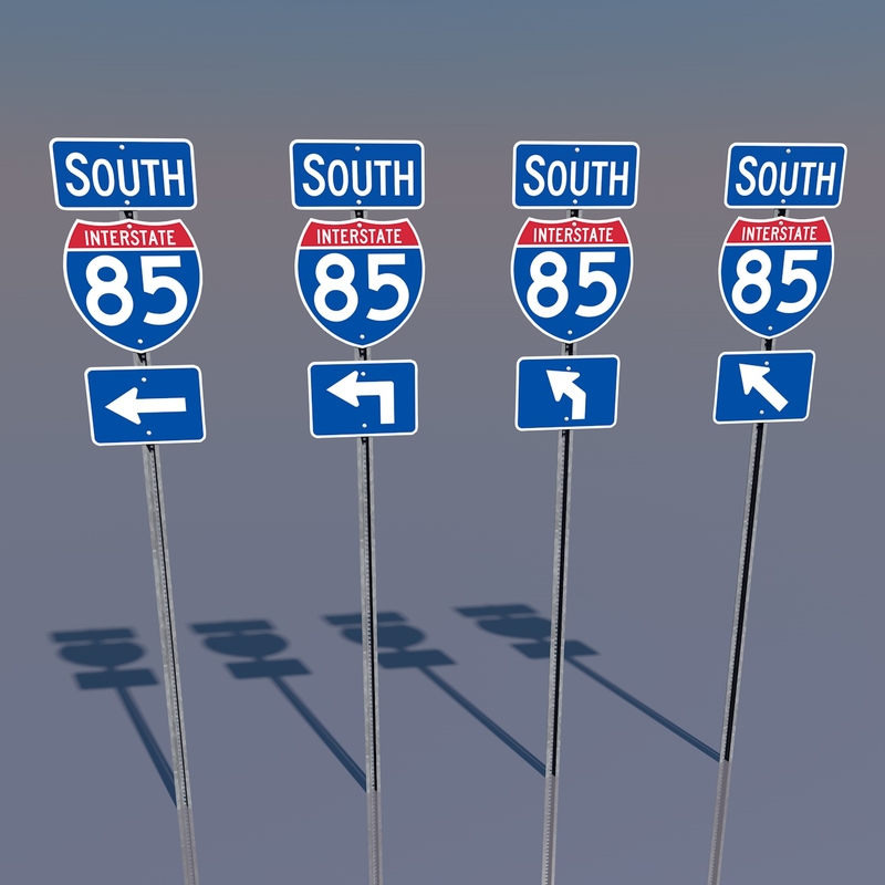 interstate 85 signs 3d c4d