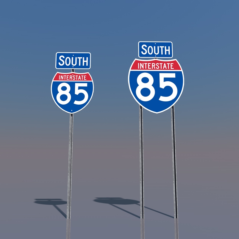interstate 85 signs 3d c4d