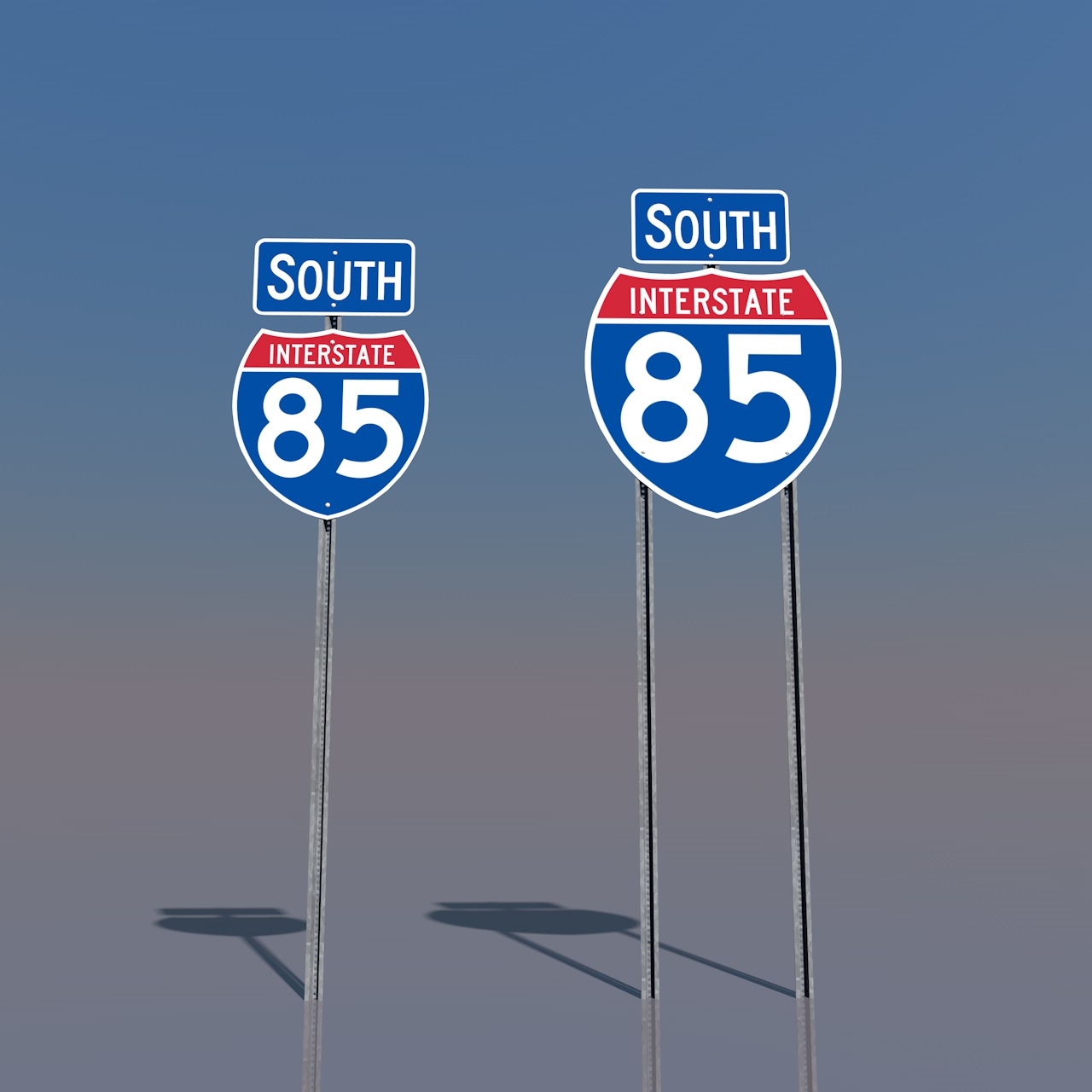 interstate 85 signs 3d c4d