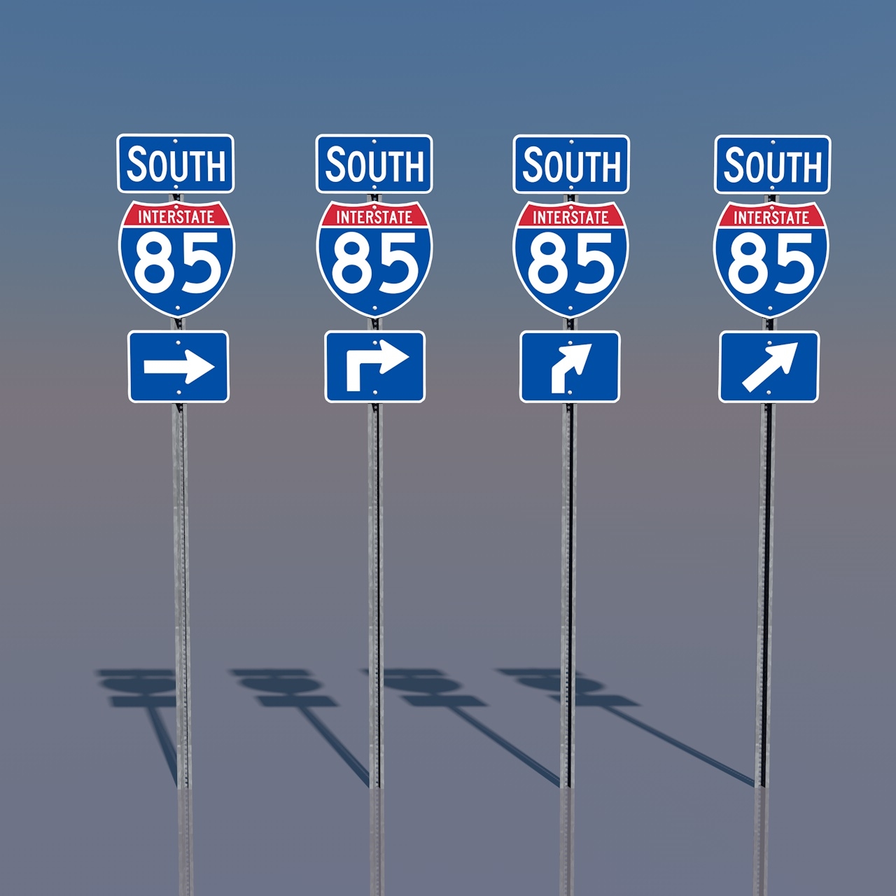 interstate 85 signs 3d c4d