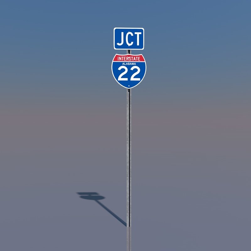 interstate 22 signs alabama 3d c4d
