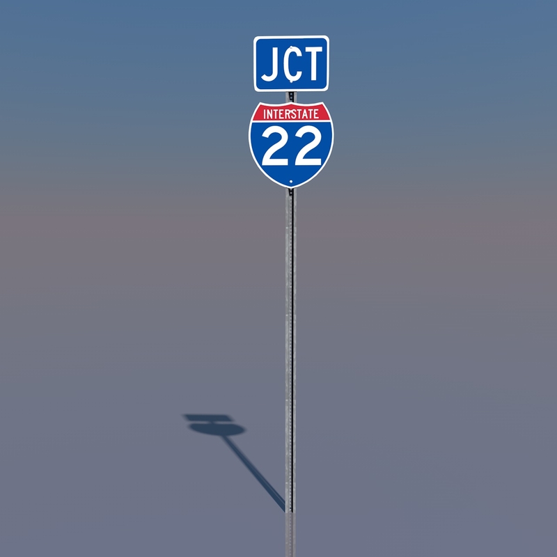 interstate 22 signs alabama 3d c4d