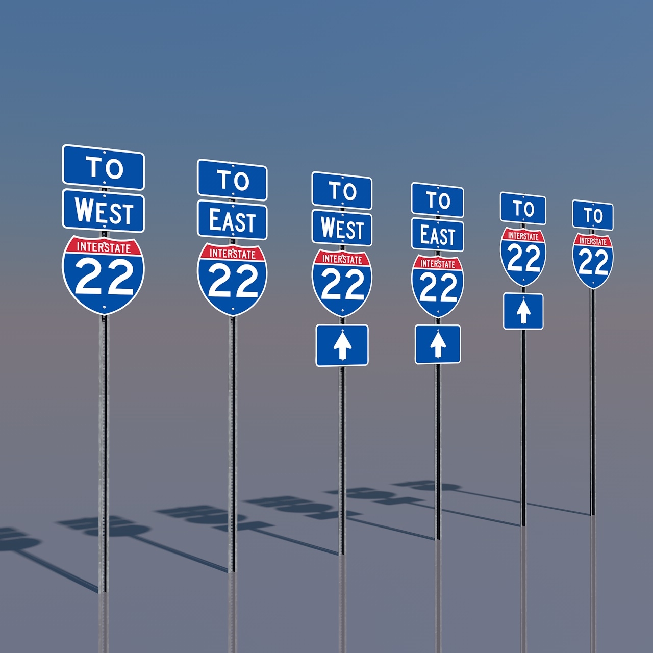 interstate 22 signs alabama 3d c4d