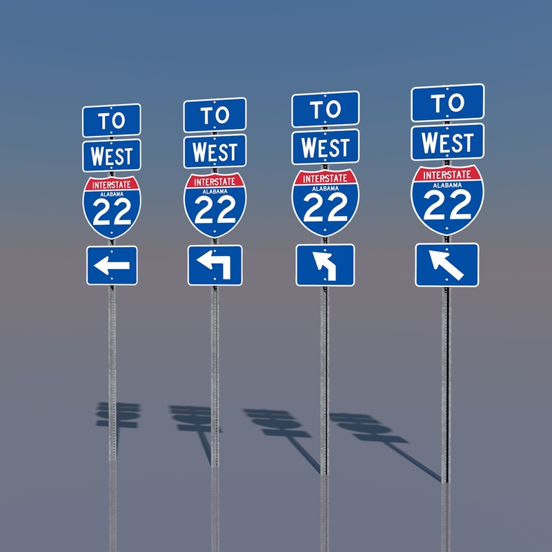 interstate 22 signs alabama 3d c4d