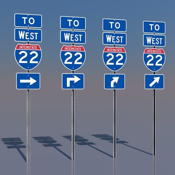interstate 22 signs alabama 3d c4d
