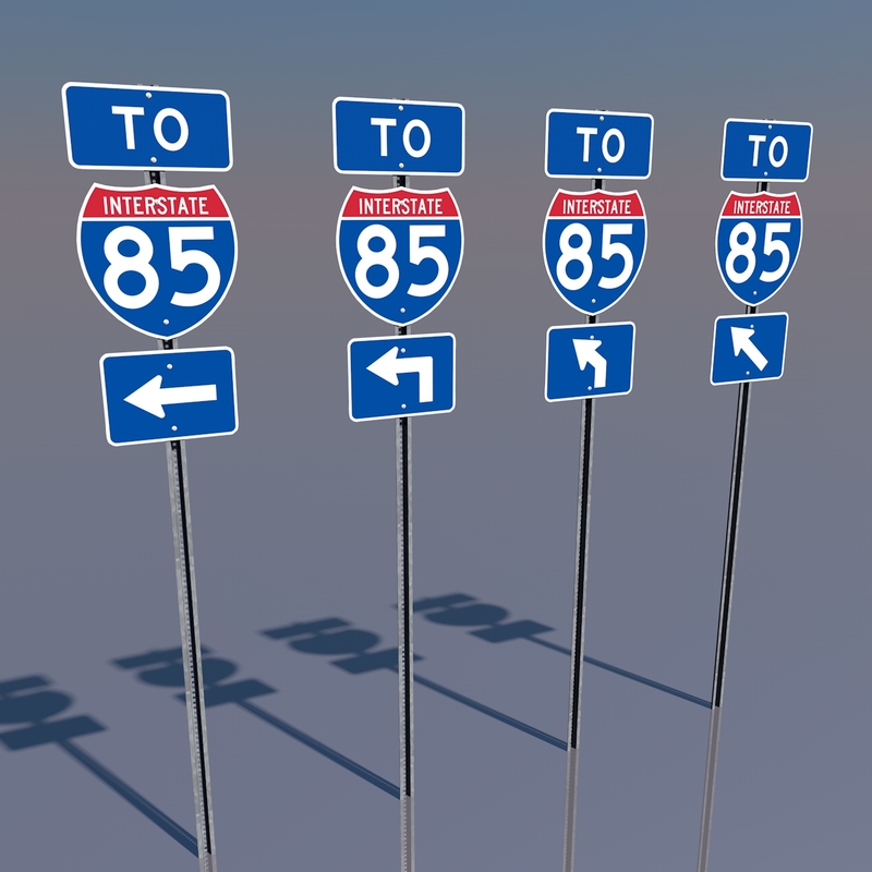 interstate 85 signs 3d c4d