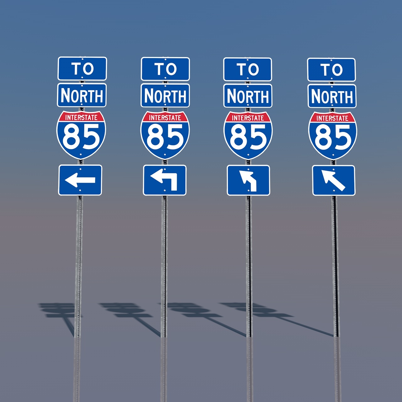 interstate 85 signs 3d c4d