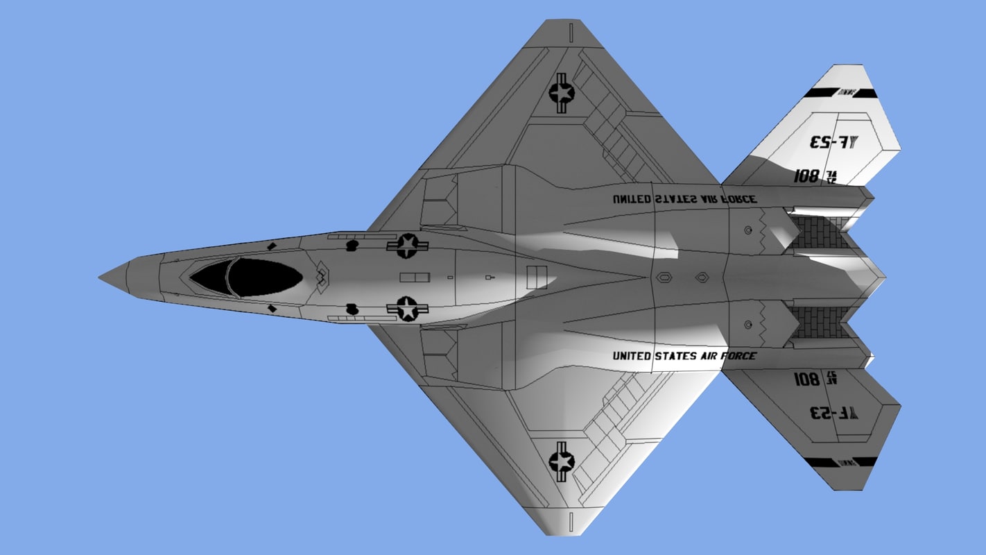 3d yf-23 aircraft model